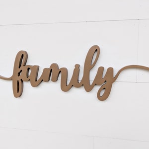 Family Word Cut Out | Family Sign | Wooden Letters | Family Cutout ...