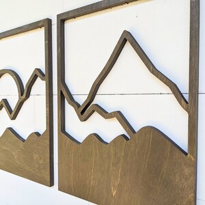 Geometric Mountains Landscape With Sunset | Wooden Mountains | Wood ...