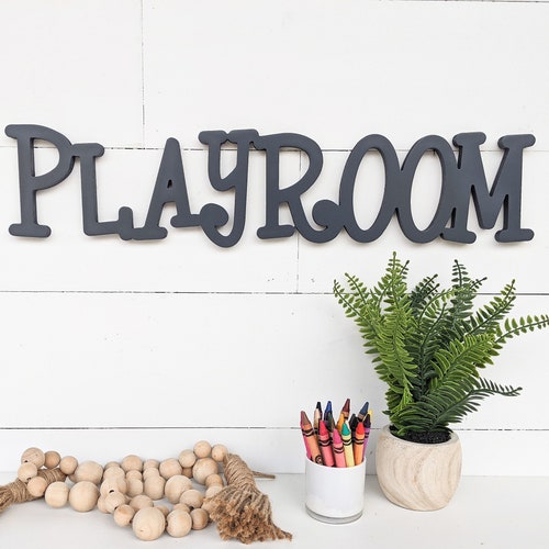 Play Word Cutout Playroom Wall Decor Sign Kids Room Wall - Etsy Canada