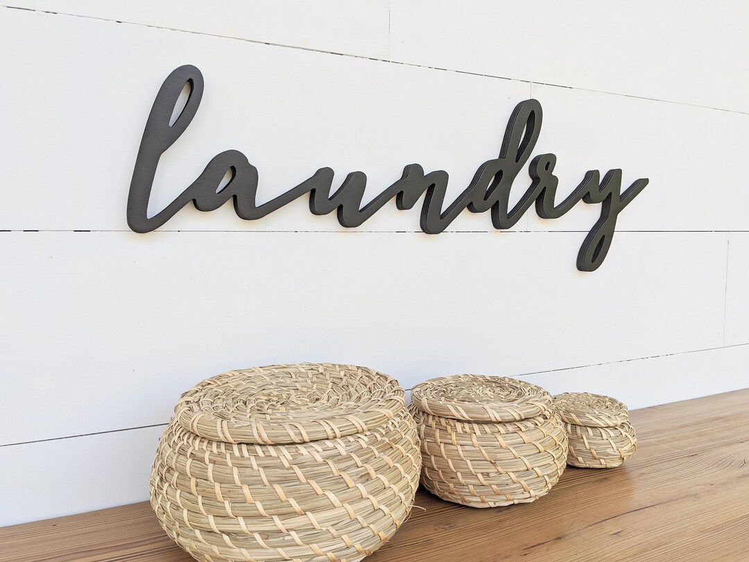 Laundry Word Cutout | Wooden Letters | Laundry Sign - Etsy