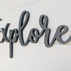 Explore Sign, Explore Word Cutout, 1/2" Thick Wooden Letters Explore ...