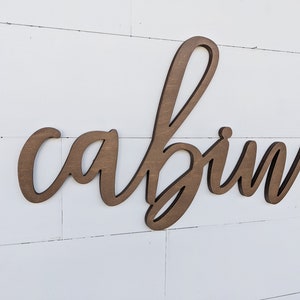 Cabin Sign, Cabin Word Cutout, 1/2" Thick Wooden Letters Cabin Sign ...