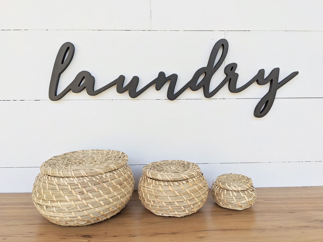 Laundry Word Cutout | Wooden Letters | Laundry Sign - Etsy