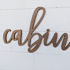 Cabin Sign, Cabin Word Cutout, 1/2" Thick Wooden Letters Cabin Sign ...