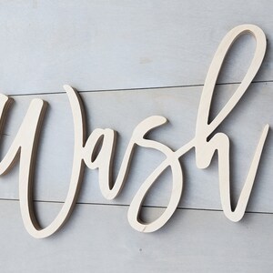 Wash Word Cutout | Wash Wooden Letters | Wash Sign | 1/2 Inch Thick ...