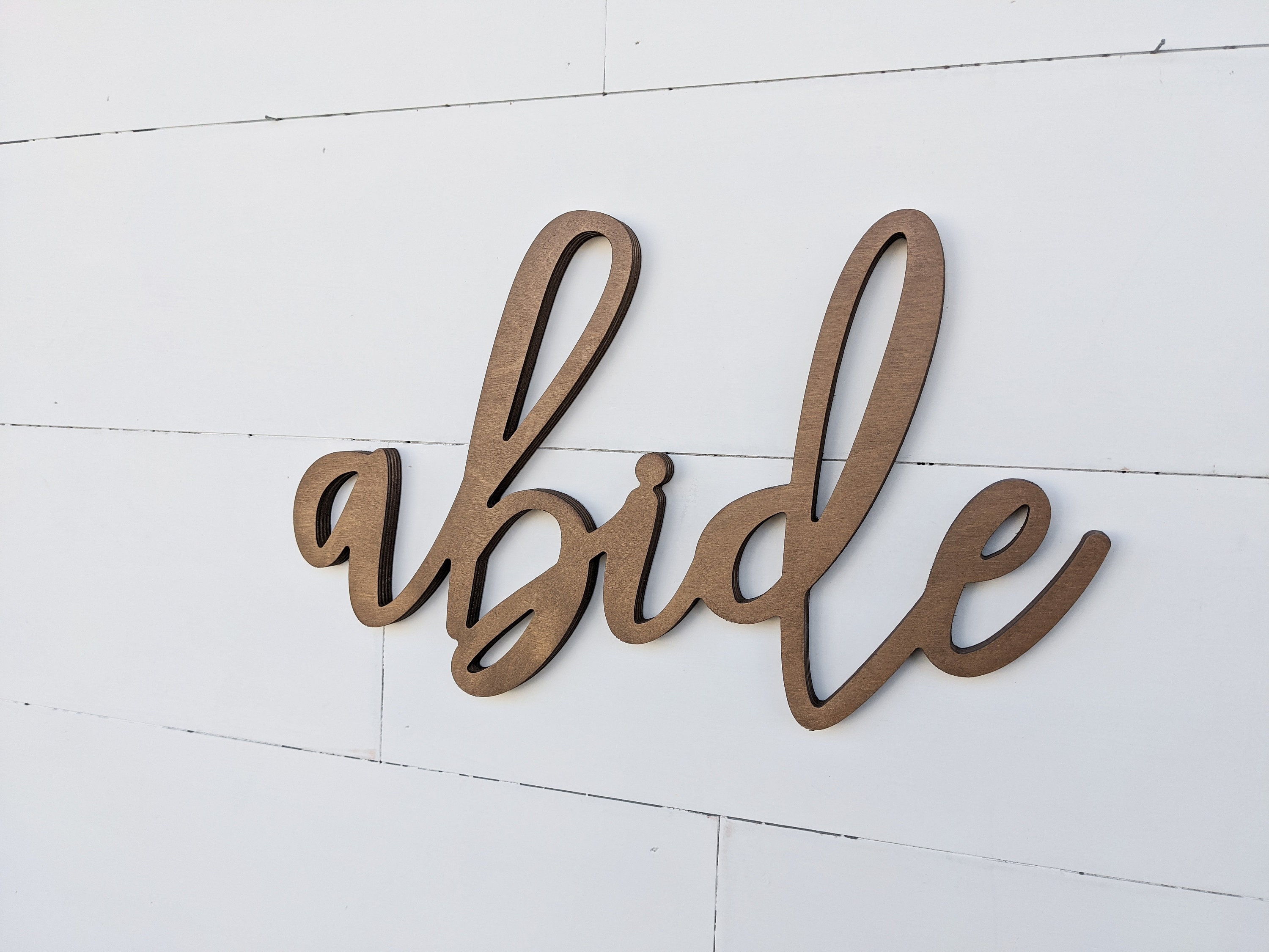 Abide Sign Abide word cutout 1/2 thick wooden letters | Etsy