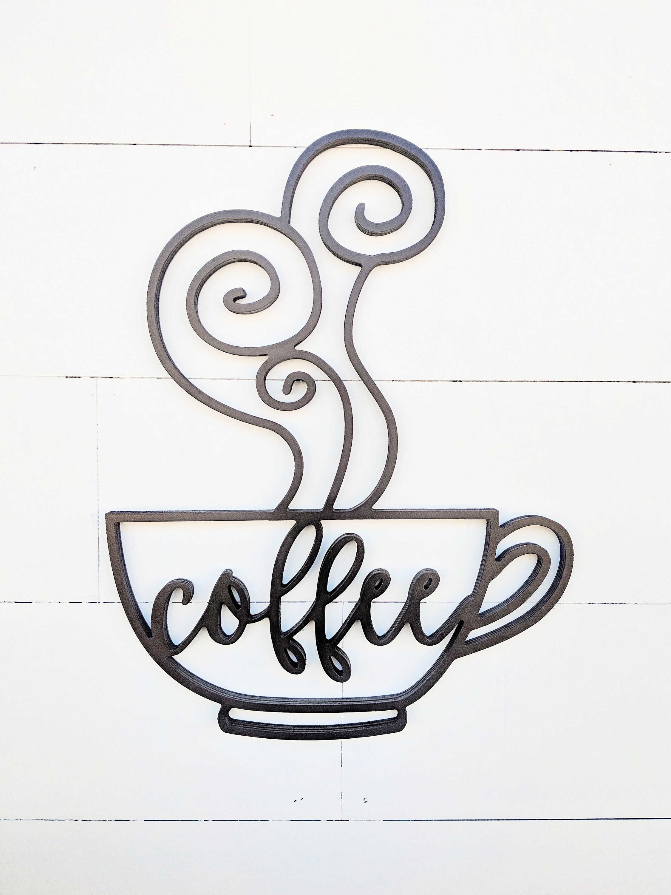 Coffee Sign 1/2 thick painted wood Coffee Bar Decor | Etsy