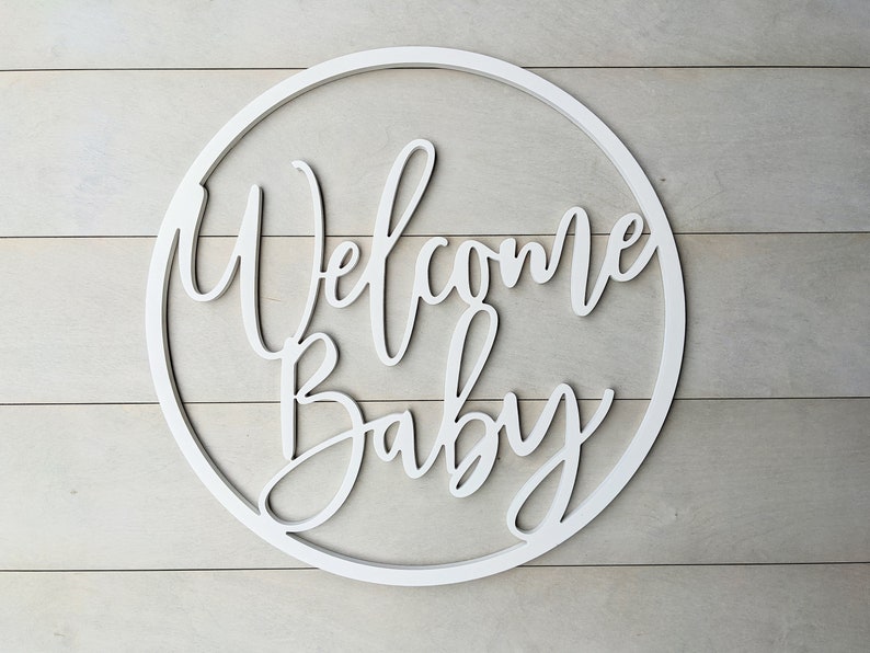 Welcome Baby Wooden Sign Baby Announcement Sign Hospital - Etsy