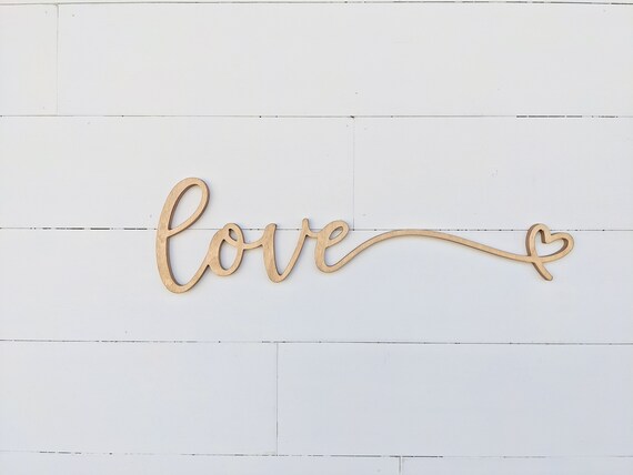 Love Sign With Heart Love Sign Home Decor Wall Art 1/2 | Etsy