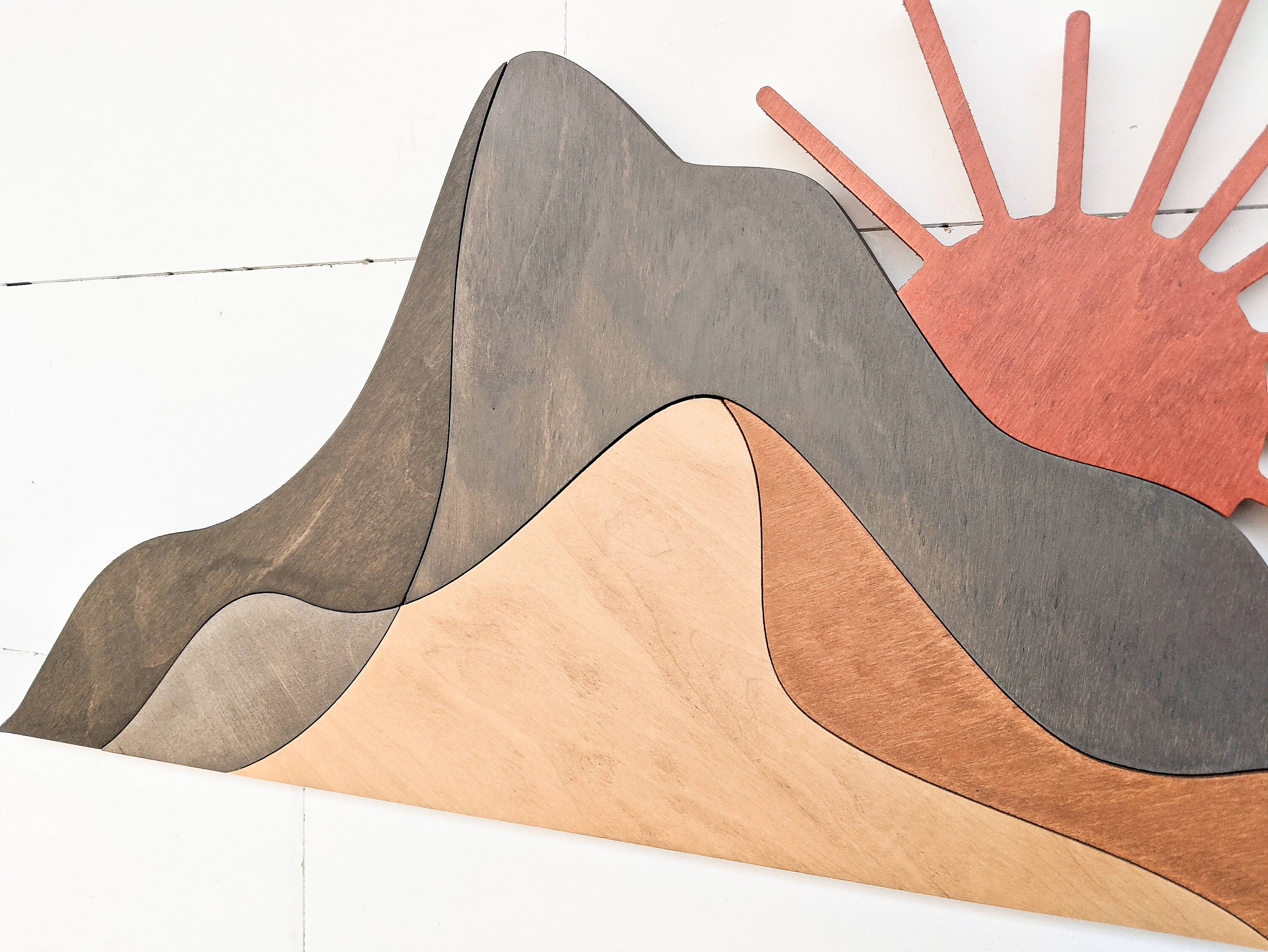 Mountain Montage With Sunset Layered Mountains Wall Art - Etsy