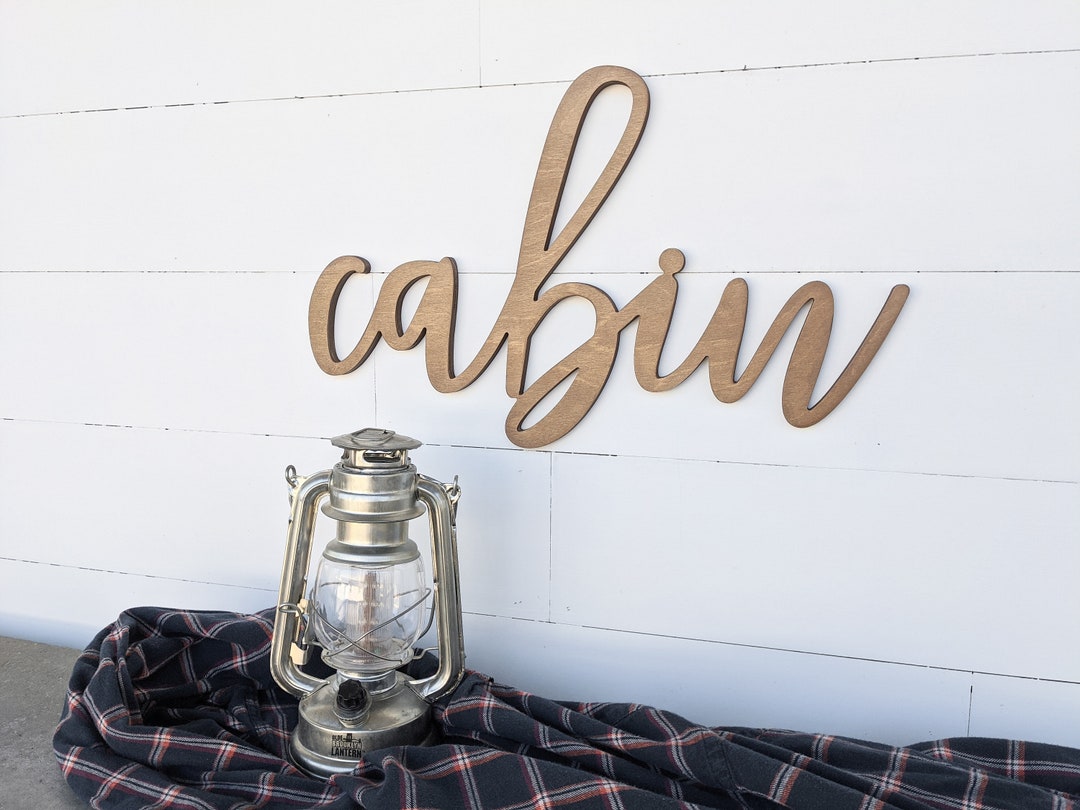 Cabin Sign, Cabin word cutout, 1/2 thick wooden letters cabin sign ...