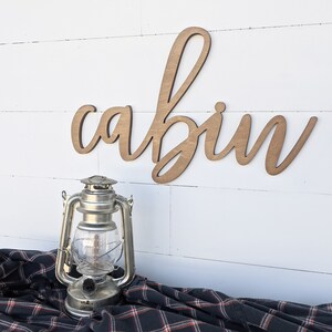 Cabin Sign, Cabin Word Cutout, 1/2" Thick Wooden Letters Cabin Sign ...