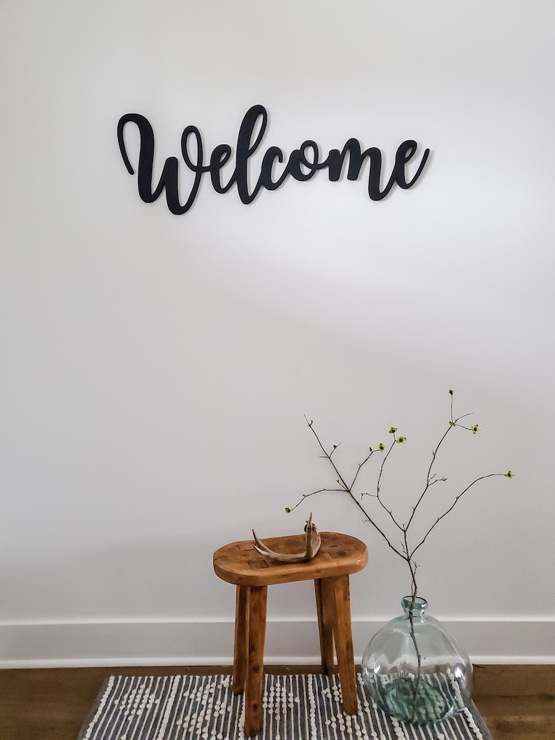 Welcome Word Cutout Wooden Letters Welcome Sign - Etsy Canada