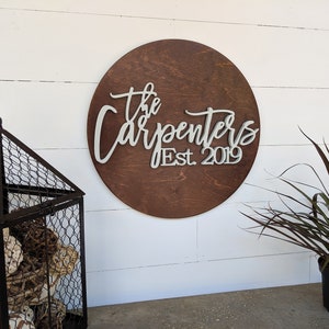 Custom Round Wedding Gift Sign | Circular Wedding Sign With Est Date ...