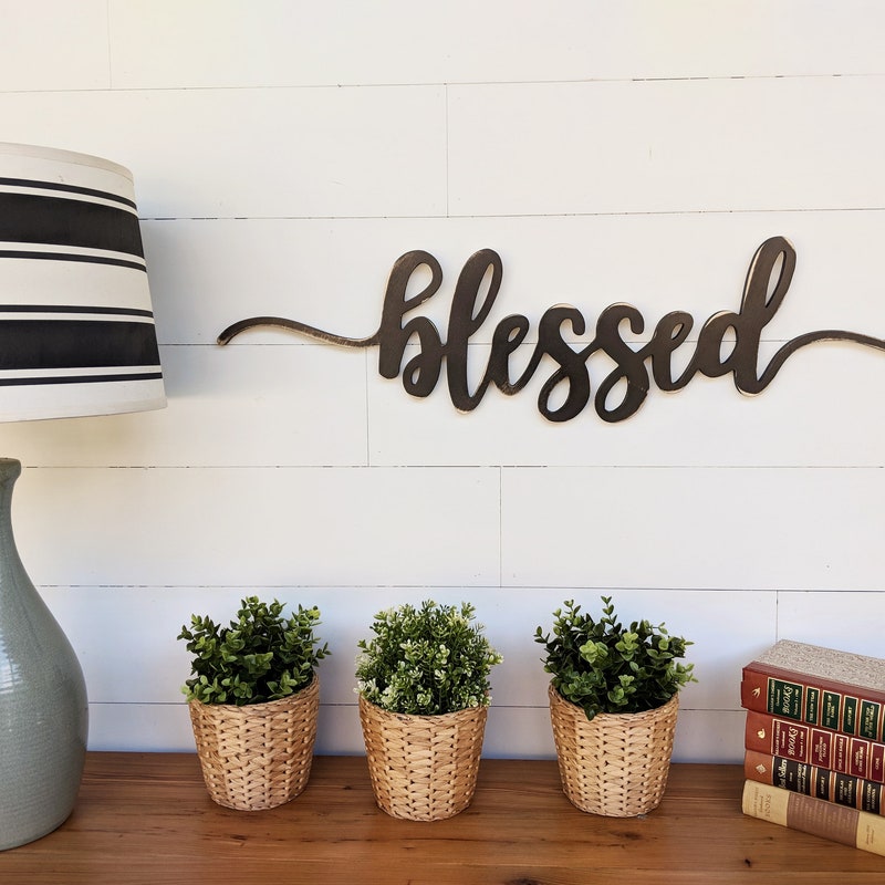 Wooden Blessed Sign - Etsy