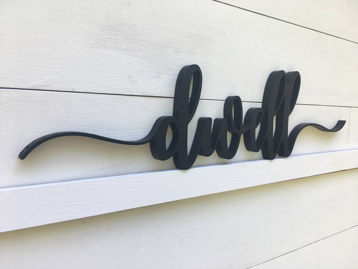 Dwell Word Cutout Wooden Letters Dwell Sign | Etsy