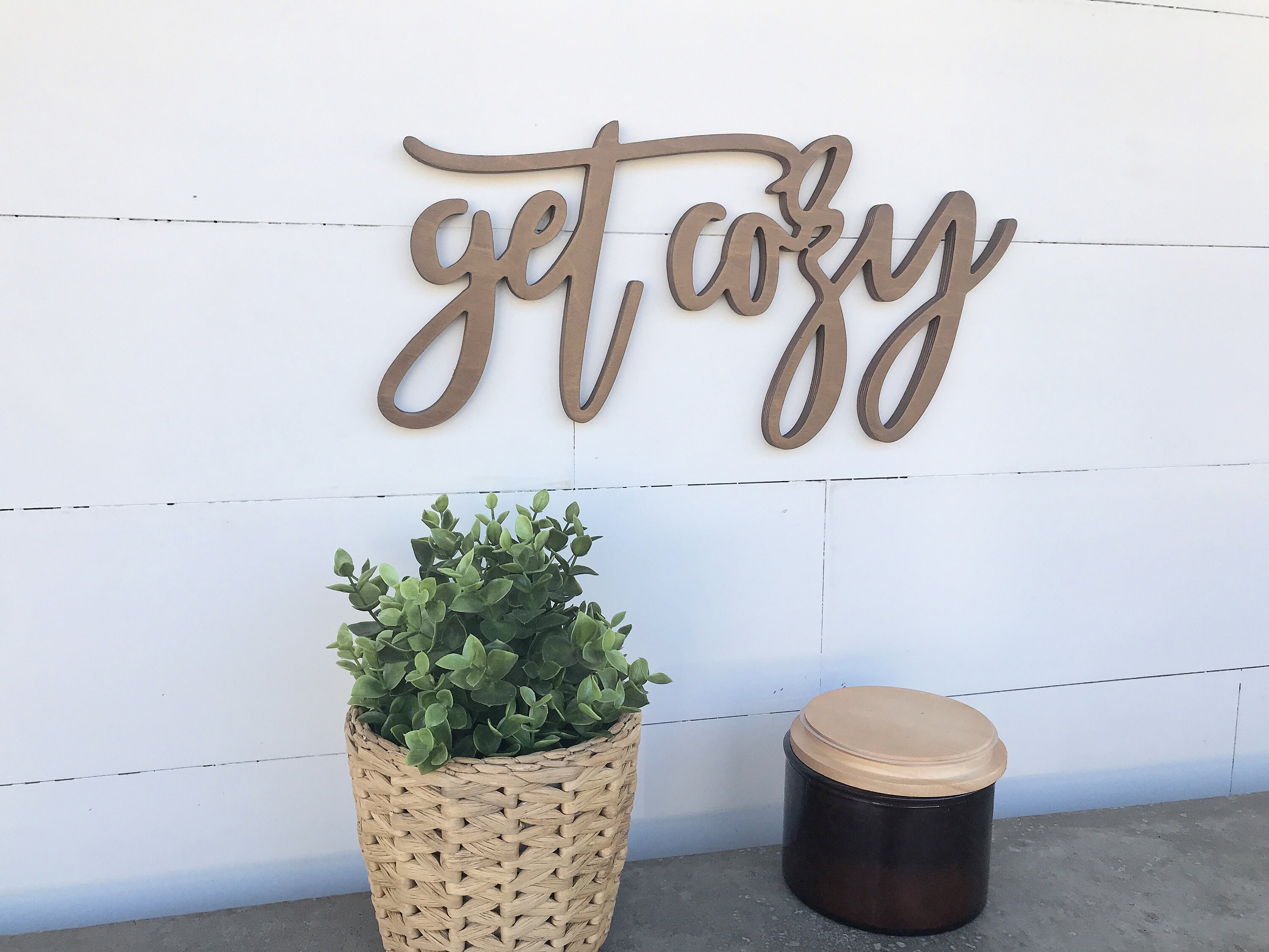 Get Cozy Word Cutout Get Cozy Wooden Letters Get Cozy Sign | Etsy