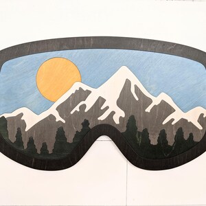 Handcrafted Wooden Ski Goggle Wall Art: Rustic Winter Decor, Living ...
