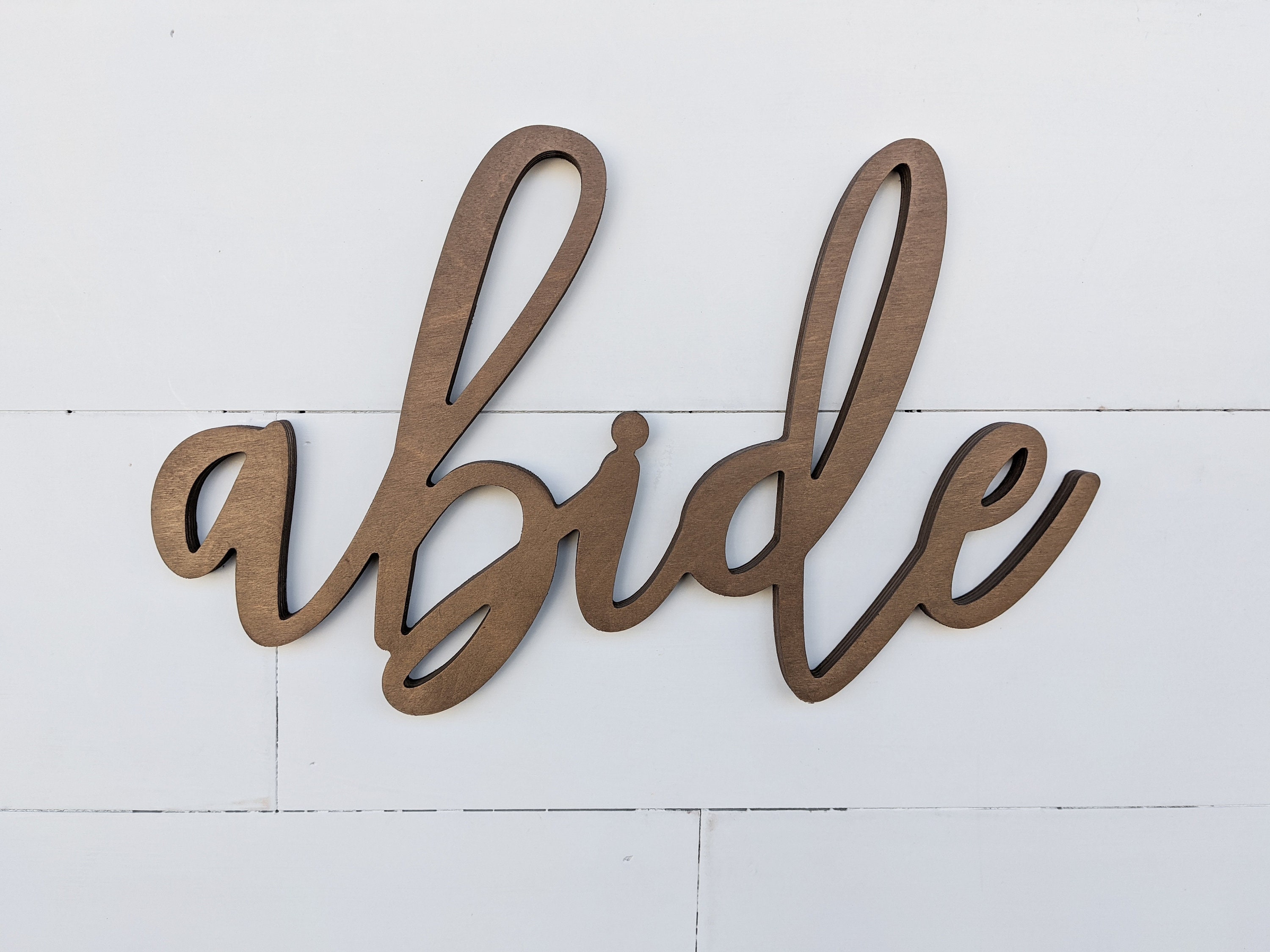 Abide Sign Abide word cutout 1/2 thick wooden letters | Etsy