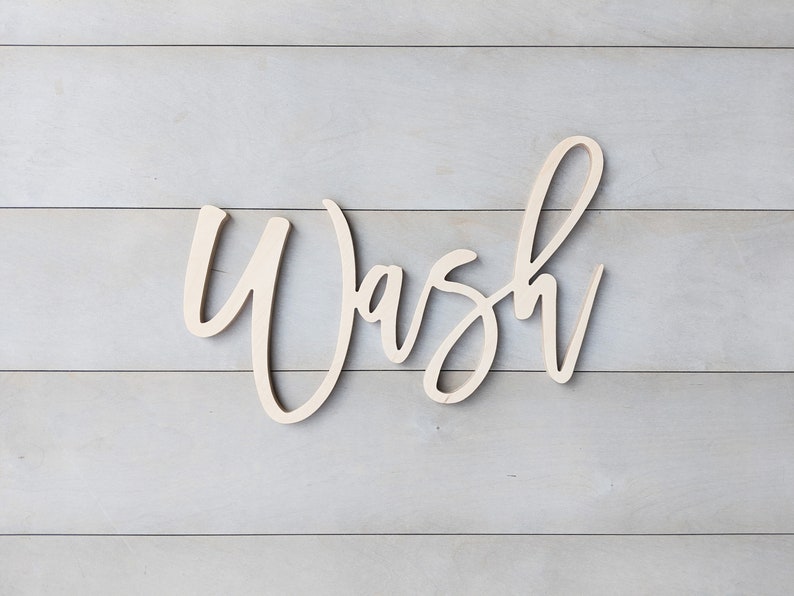 Wash Word Cutout Wash Wooden Letters Wash Sign 1/2 Inch - Etsy