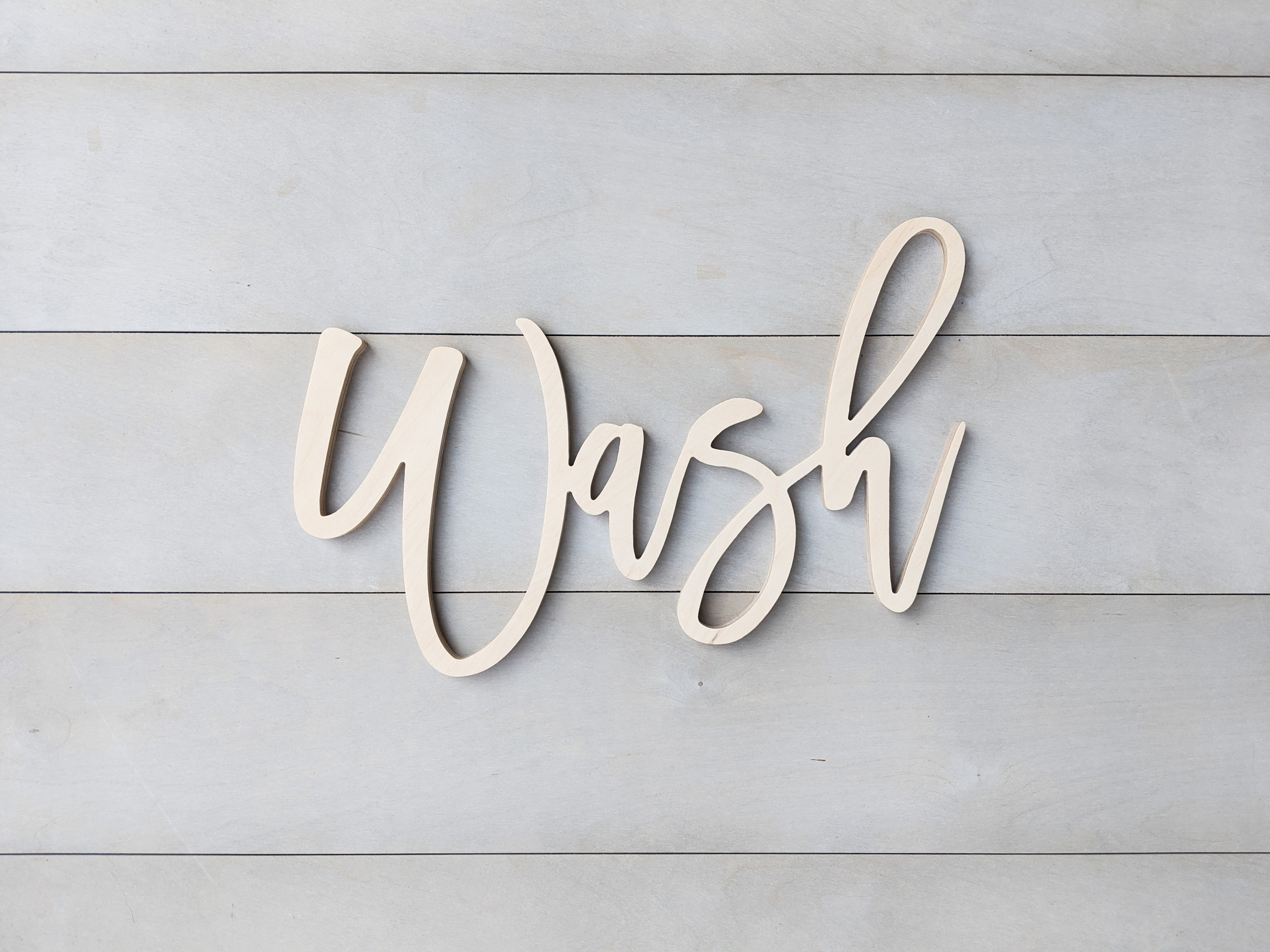Wash Word Cutout Wash Wooden Letters Wash Sign 1/2 Inch | Etsy