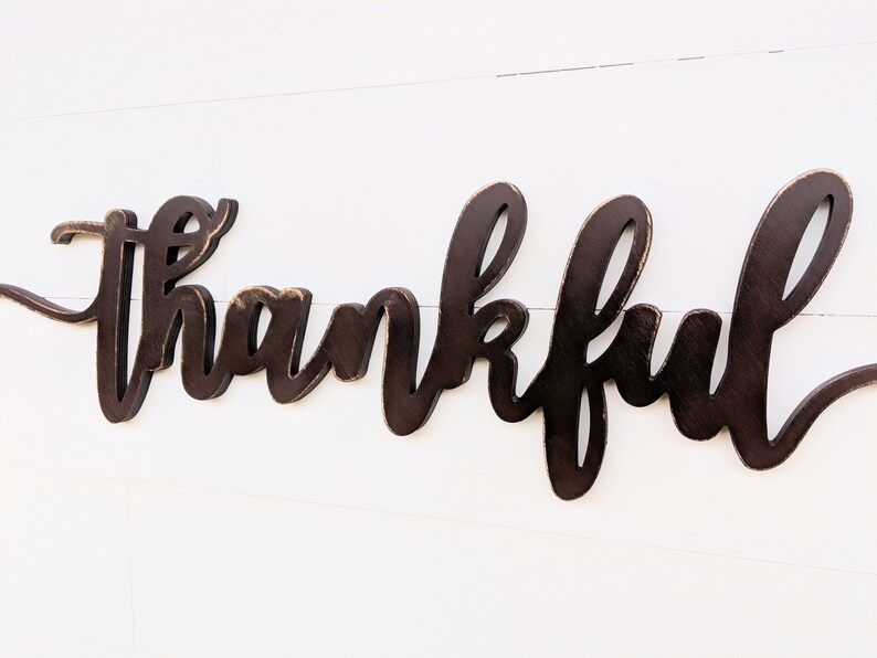 Thankful Word Cutout Wooden Letters Thankful Sign - Etsy