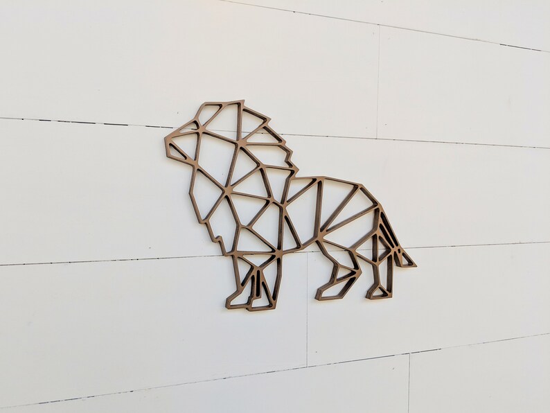 Geometric Lion Wall Hanging | Geometric Safari Wall Decor | Kids ...