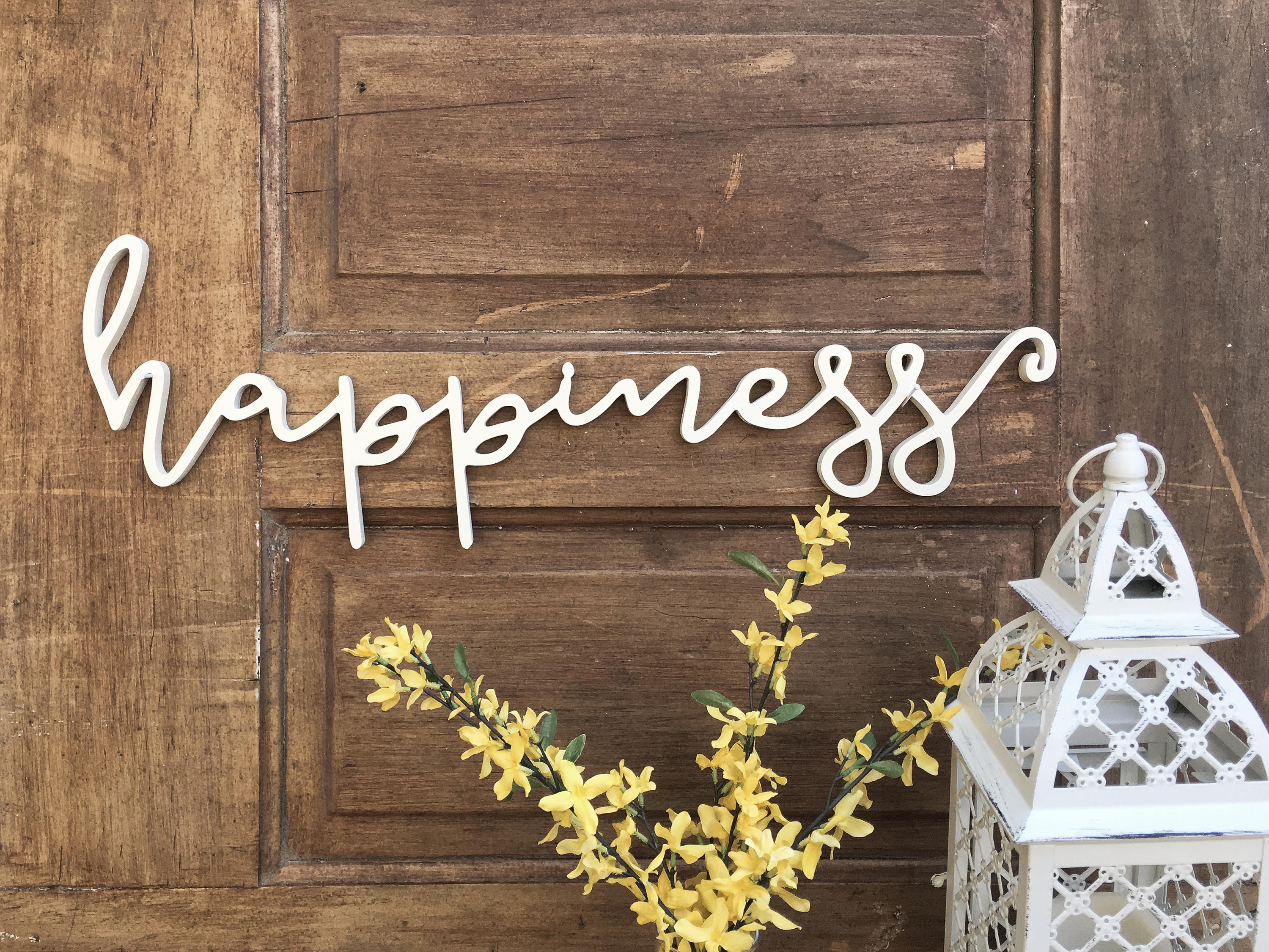 Happiness Word Cutout Wooden Letters Happiness Sign | Etsy
