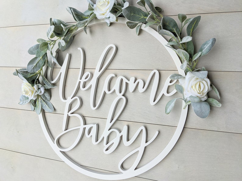 Welcome Baby Wooden Sign Baby Announcement Sign Hospital - Etsy