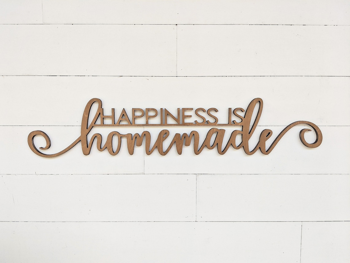 Happiness is Homemade Wood Sign Happiness is Homemade Wall - Etsy Norway