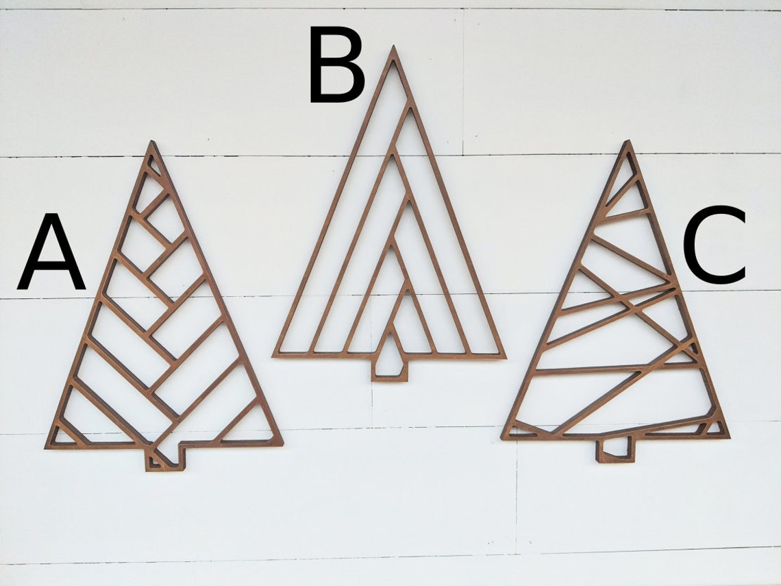 Geometric Forest Trees Wall Art Geometric Wall Decor Tree - Etsy