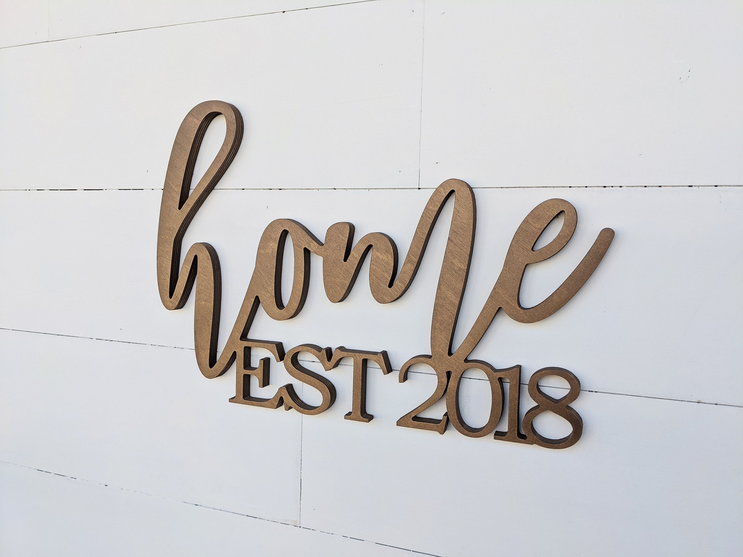 Home Established Sign Home Word Cutout 1/2 Thick | Etsy