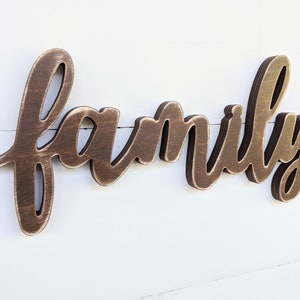 Family Word Cut Out | Family Sign | Wooden Letters | Family Cutout ...