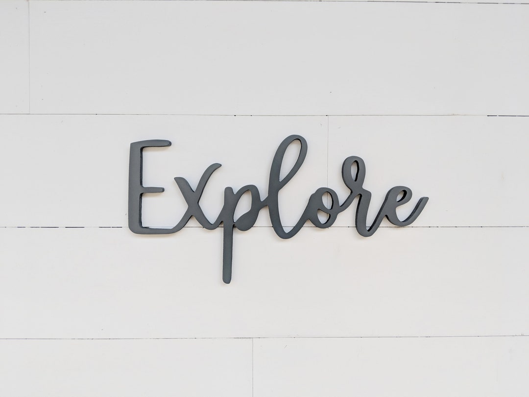 Explore Sign, Explore Word Cutout, 1/2" Thick Wooden Letters Explore ...
