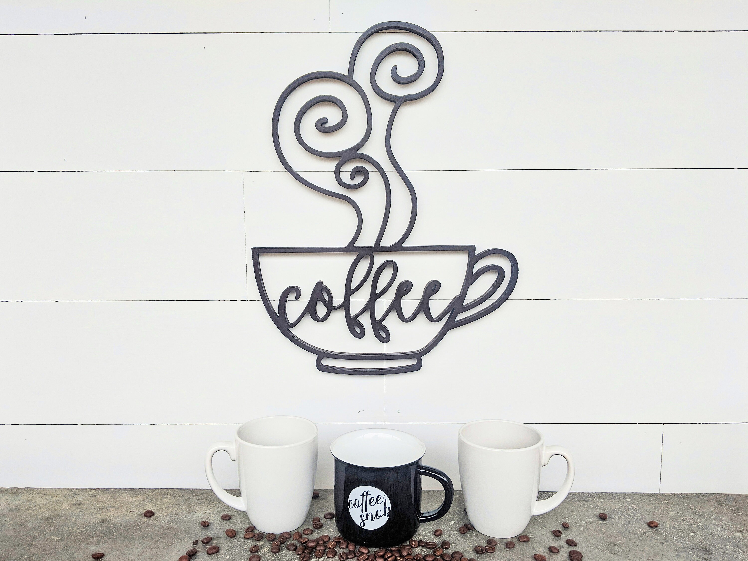 Coffee Sign 1/2 thick painted wood Coffee Bar Decor | Etsy