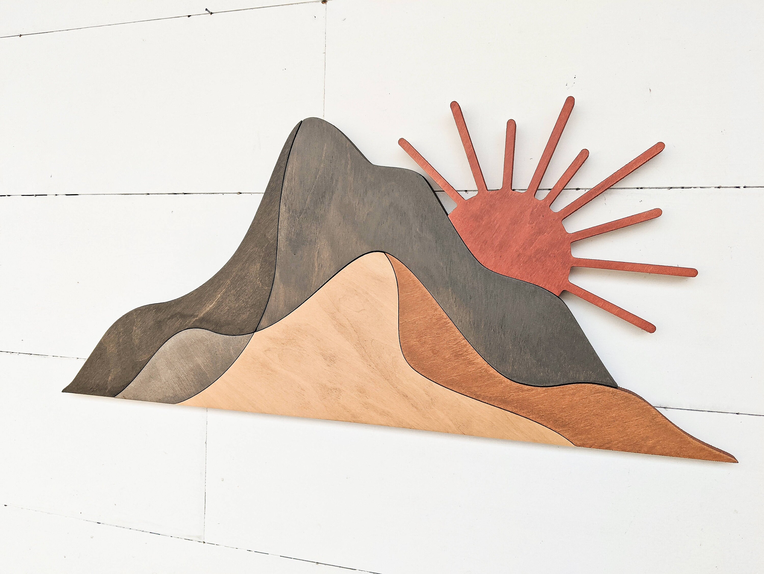 Mountain Montage With Sunset Layered Mountains Wall Art | Etsy