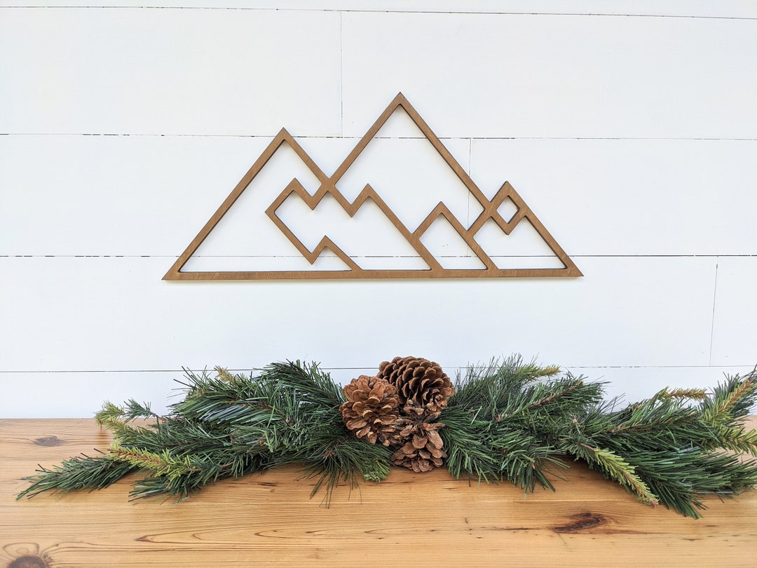 Geometric Mountains Wall Hanging | Geometric Woodland Theme Mountain ...