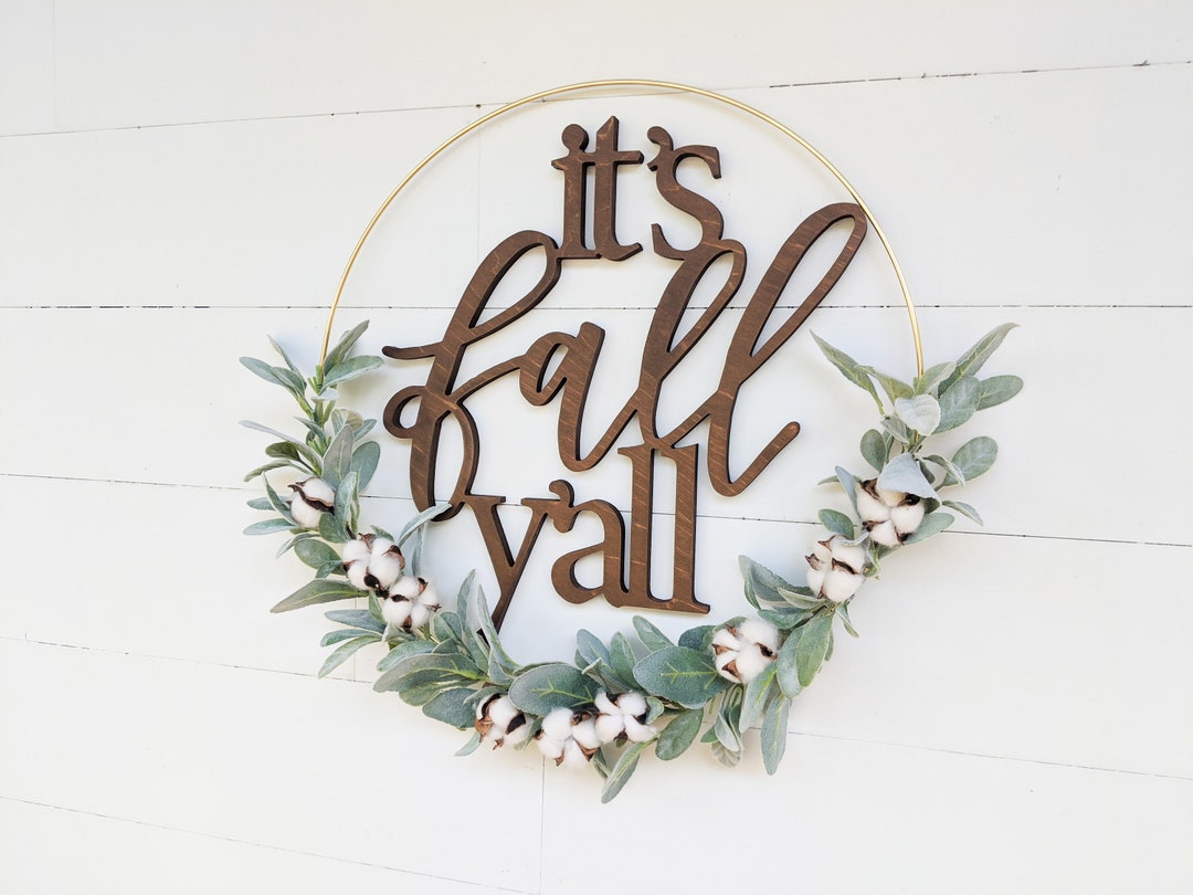 It's Fall Y'all Wood Sign, Fall Wall Art, 1/2" Thick Wooden Fall Sign ...
