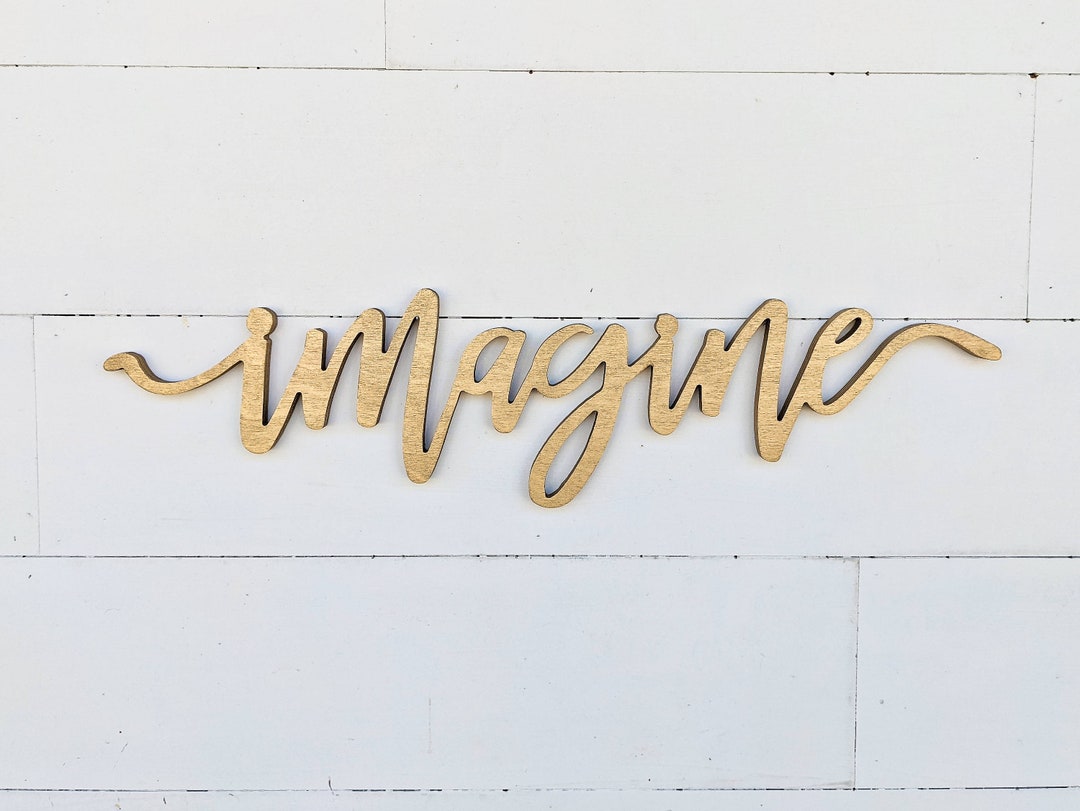 Imagine Wood Cutout | Imagine Sign | Imagine Wall Sign | Imagine Home ...