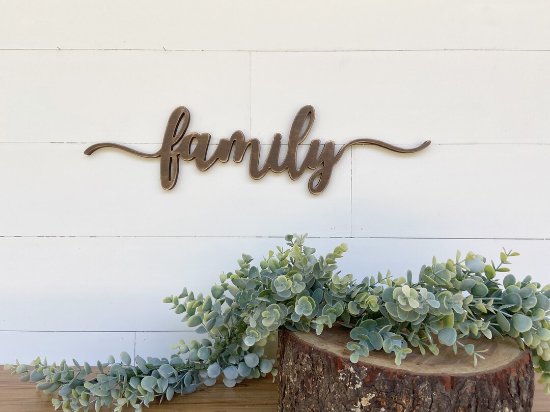 Family Word Cut Out | Family Sign | Wooden Letters | Family Cutout ...