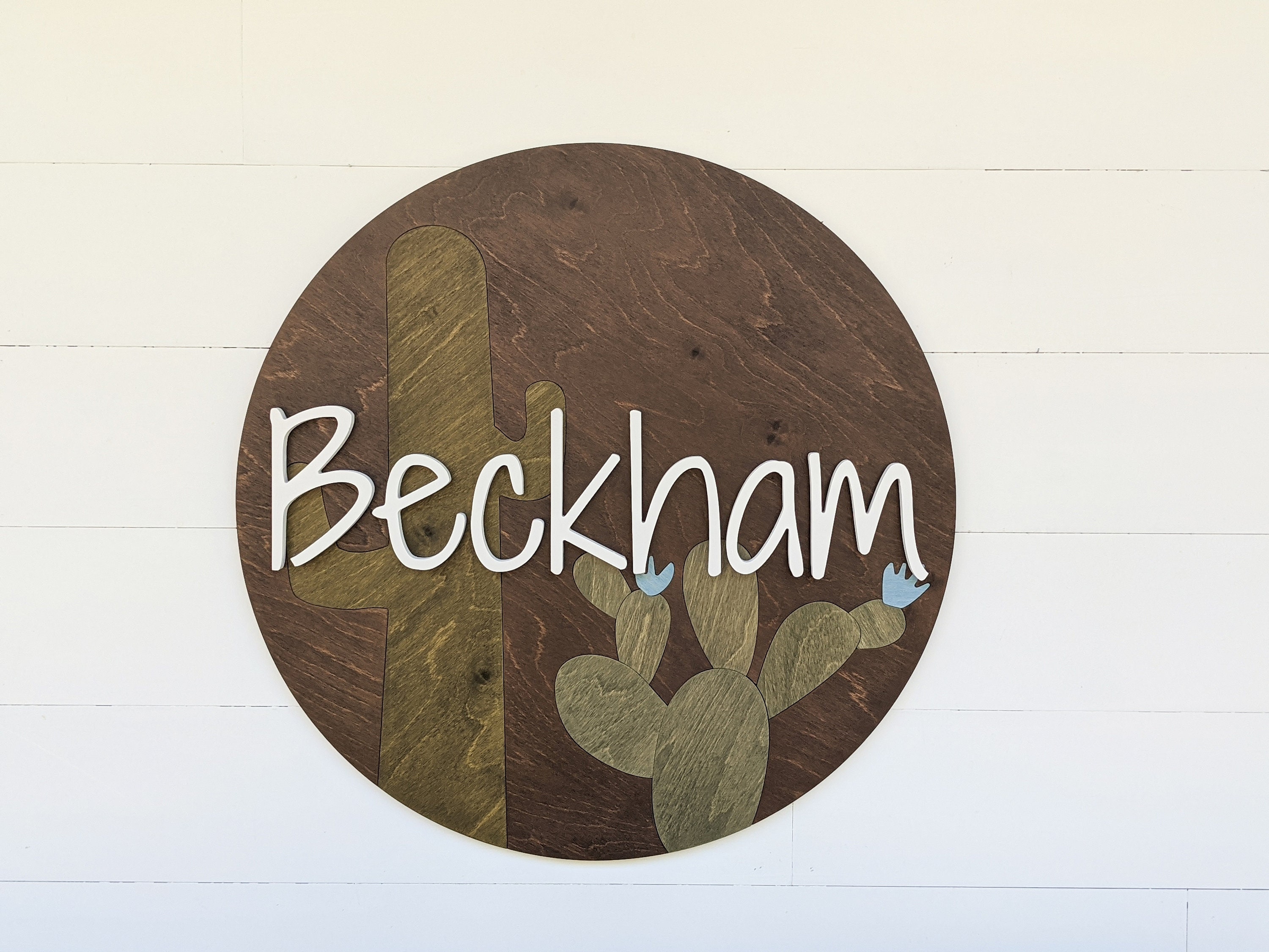 Wooden Cactus Nursery Name Sign Nursery Wall Art Cactus | Etsy