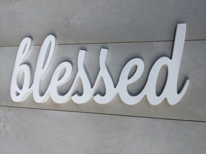Blessed Word Cutout Blessed wall hanging Blessed wood sign | Etsy