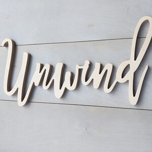 Unwind Word Cutout | Unwind Wooden Letters | Unwind Sign | 1/2 Inch ...