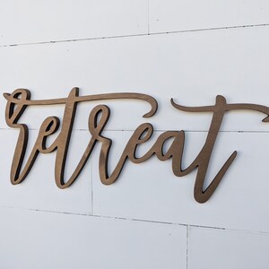 Retreat Sign, Retreat Word Cutout, 1/2" Thick Wooden Letters Retreat ...