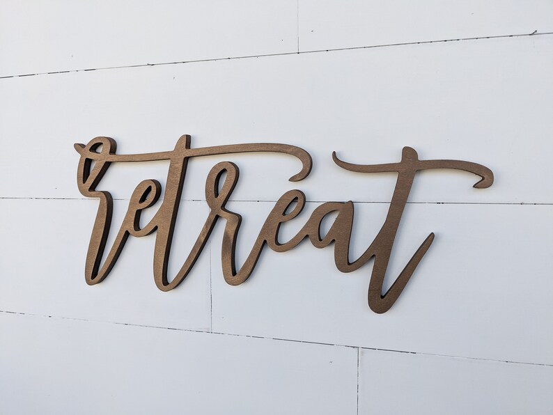 Retreat Sign, Retreat Word Cutout, 1/2" Thick Wooden Letters Retreat ...