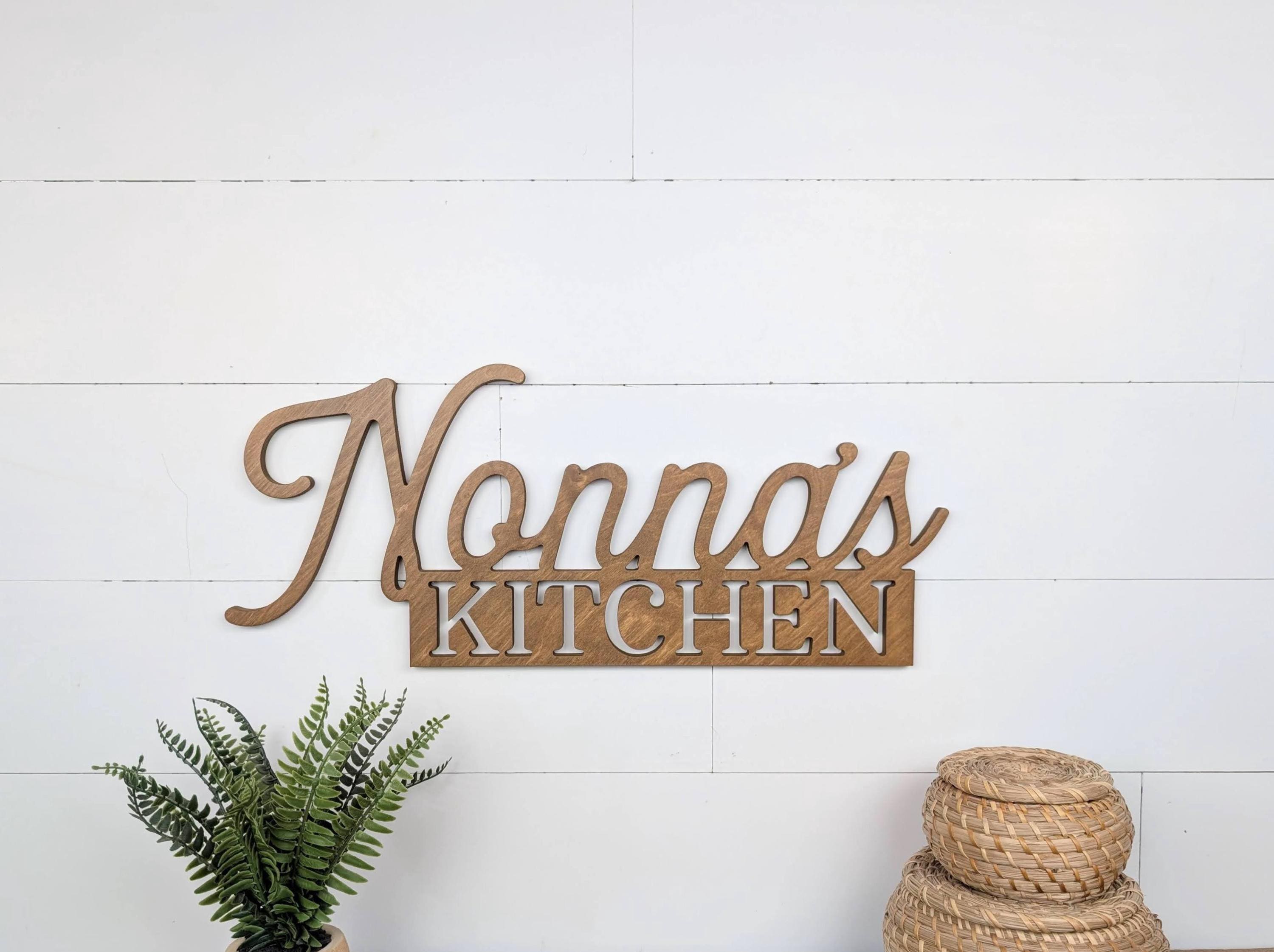 Personalized Wooden Kitchen Sign | Gift for Mom, Grandma - Etsy