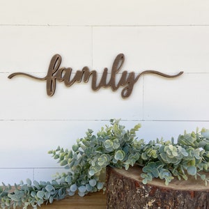 Family Word Cut Out | Family Sign | Wooden Letters | Family Cutout ...