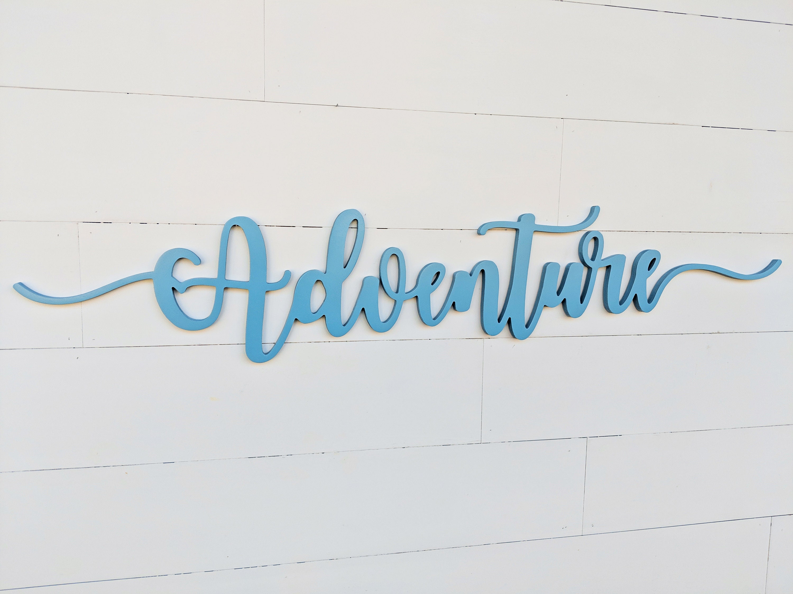 Wooden Adventure Word Sign | Birch Plywood Nursery Home Decor Wall Art ...