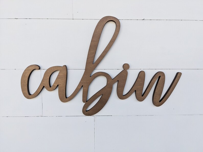 Cabin Sign Cabin Word Cutout 1/2 Thick Wooden Letters | Etsy