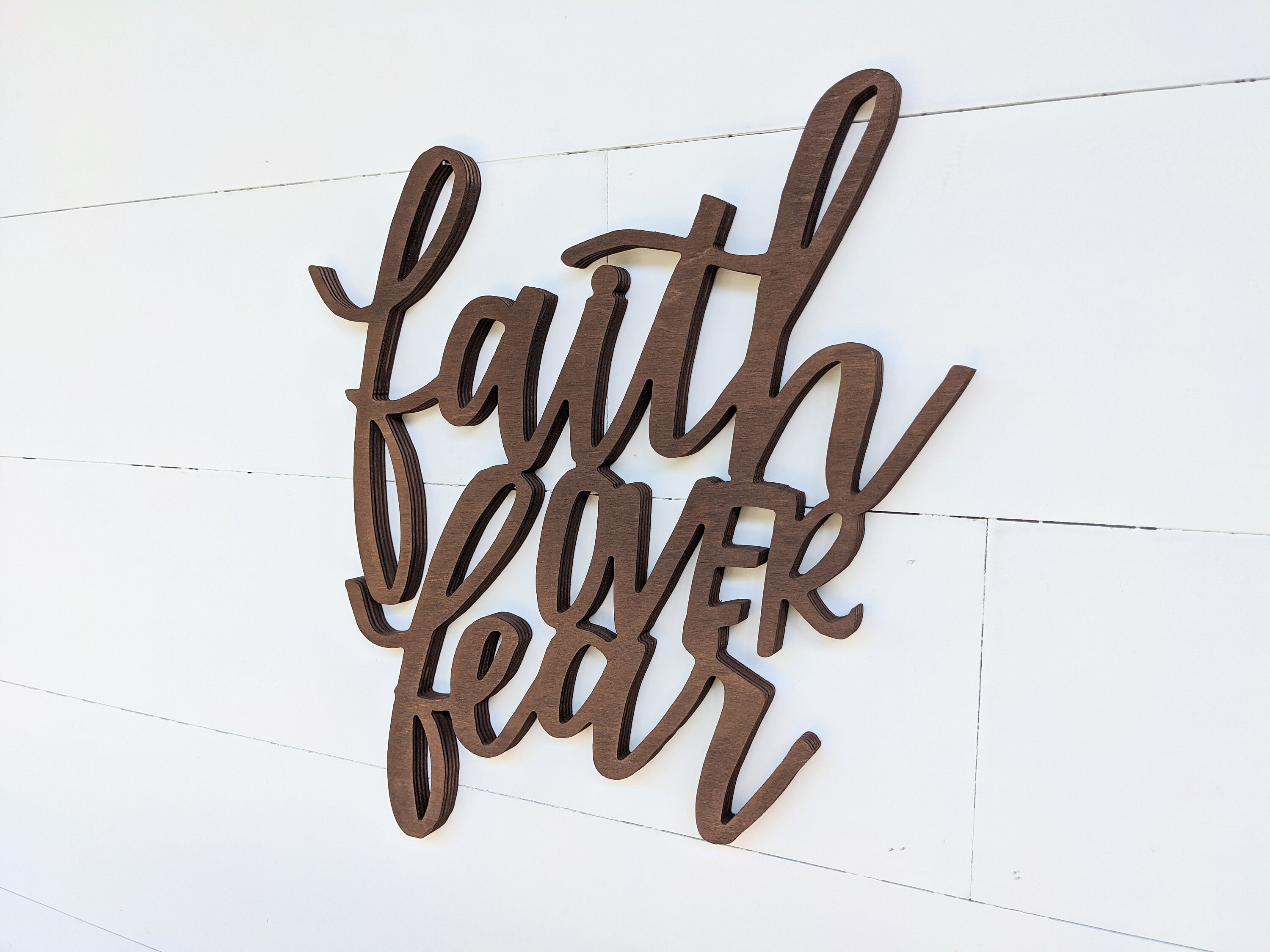 Faith Over Fear Sign Word Cut Out Sign 4 Sizes Offered | Etsy